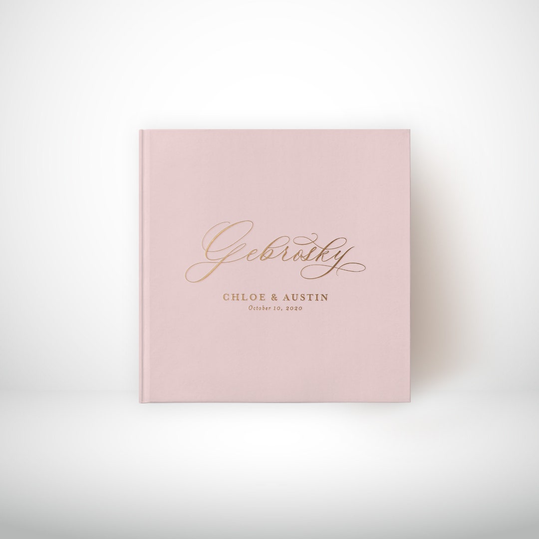 Wedding Guest Book, Simple and Chic Design, Gold Foil and Ivory Guest ...