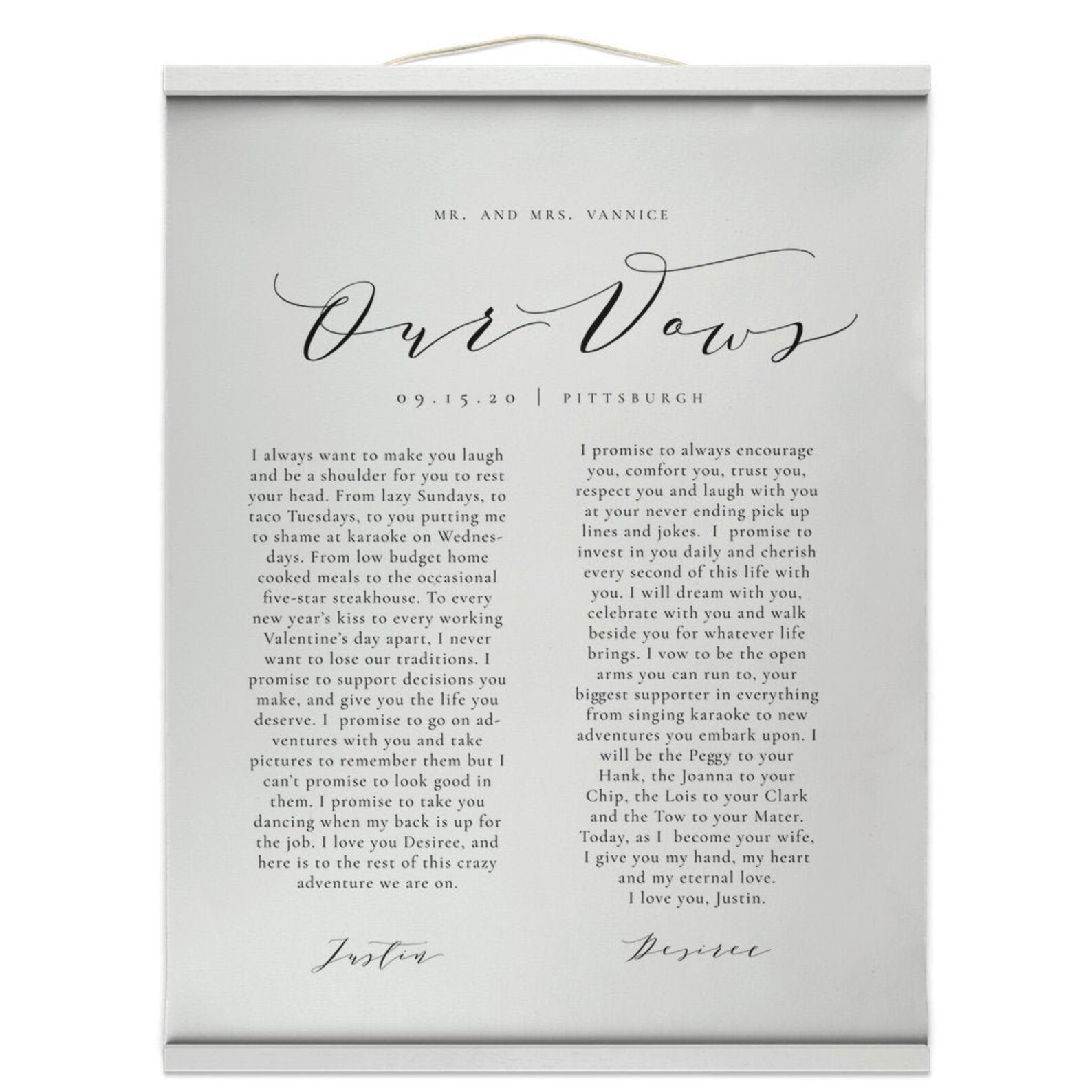 Custom Vows Canvas Sign YOUR VOWS Custom Vow Canvas Wood | Etsy