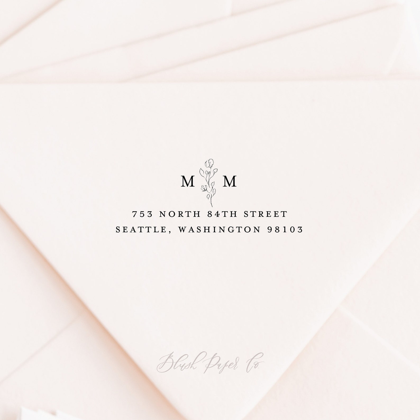 Floral Monogram Return Address Stamp Self Inking Return - Etsy