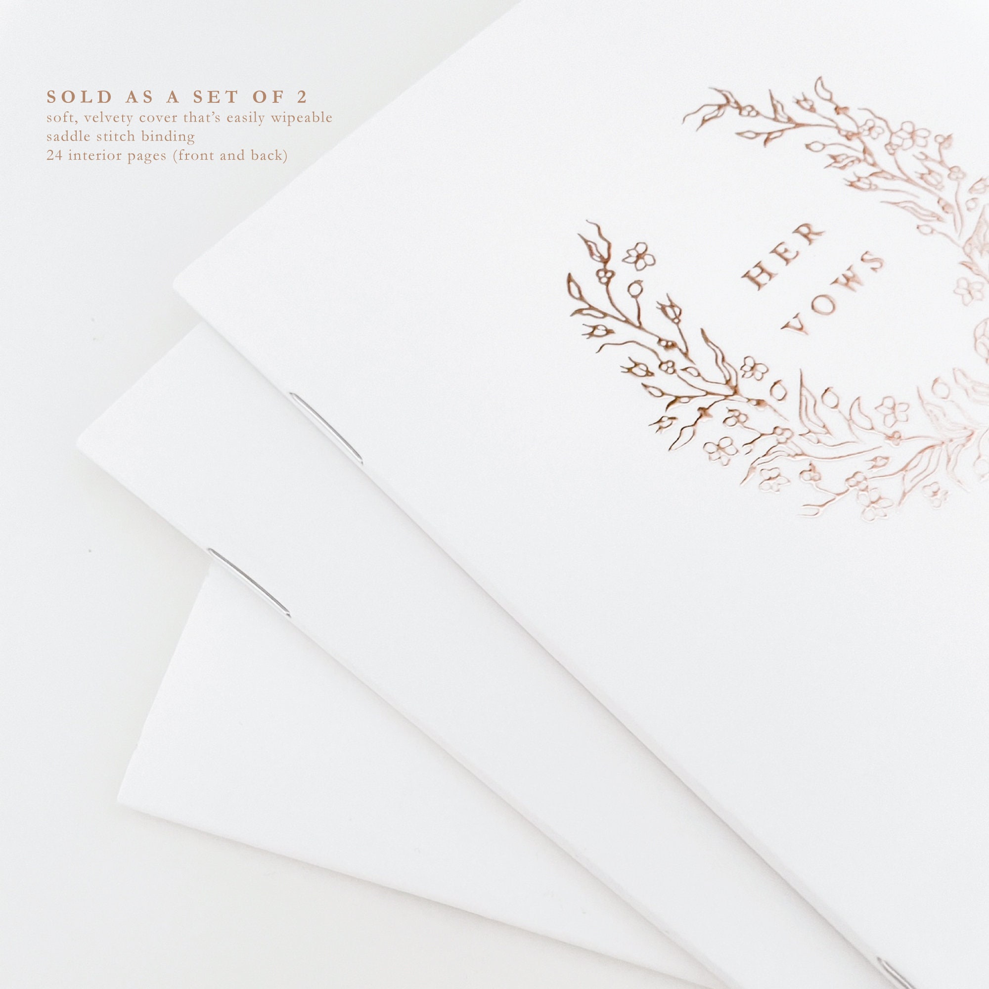 Wedding Vow Books Set of His and Hers Personalized Vow | Etsy