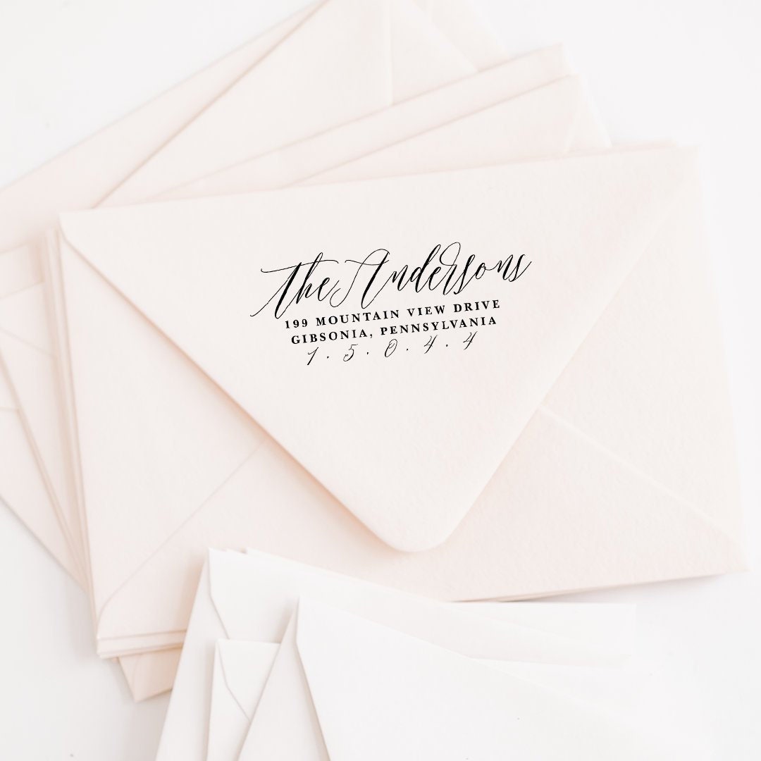 Calligraphy Address Stamp, Return Address Stamp, Self Inking Address ...
