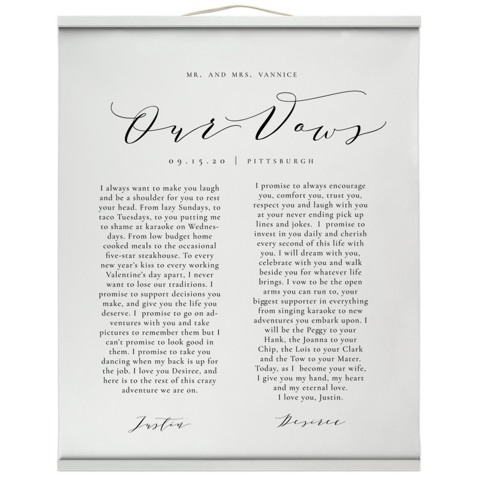 Custom Vows Canvas Sign YOUR VOWS Custom Vow Canvas Wood | Etsy