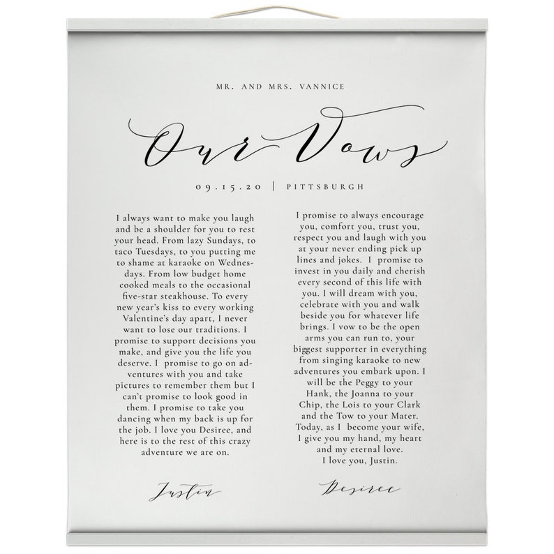 Custom Vows Canvas Sign YOUR VOWS Custom Vow Canvas Wood | Etsy
