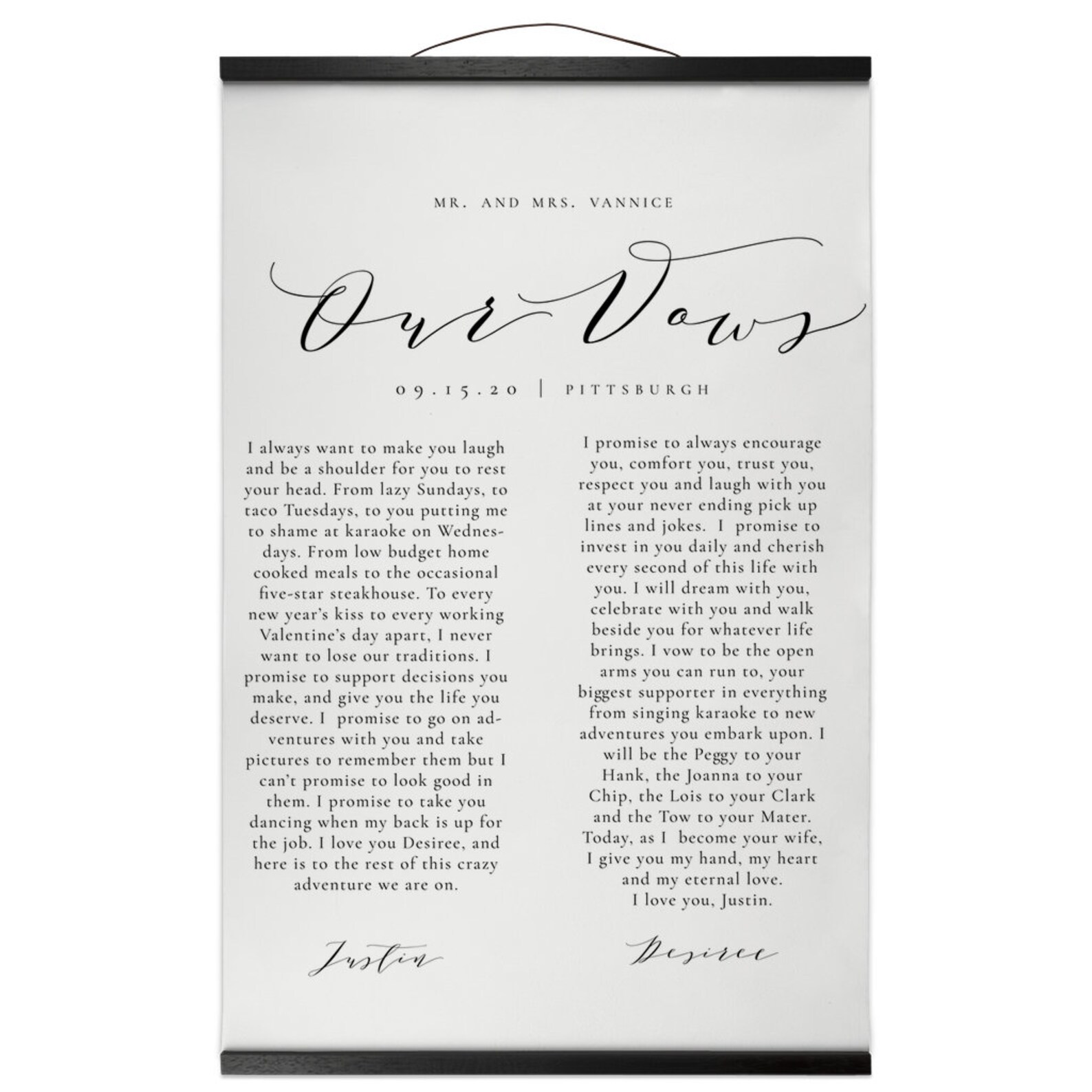 Custom Vows Canvas Sign YOUR VOWS Custom Vow Canvas Wood | Etsy