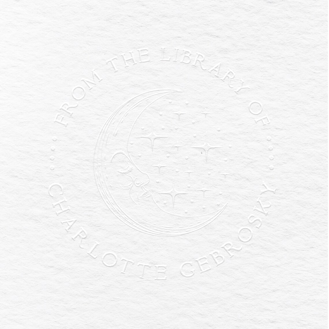 Custom Library Embosser: Moon & Stars, Personalized Book Stamp - Etsy