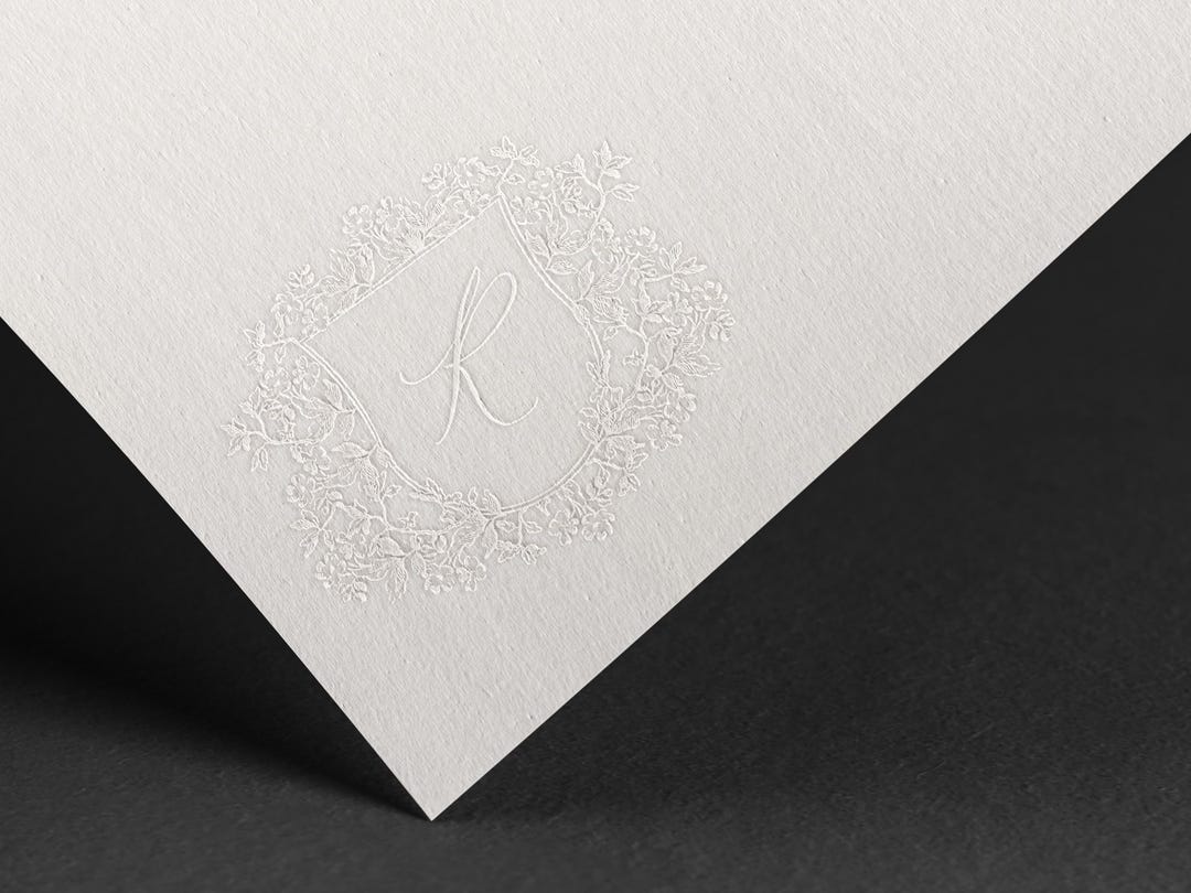 Floral Wedding Monogram Embosser: Elegant Envelope Stamp - Etsy