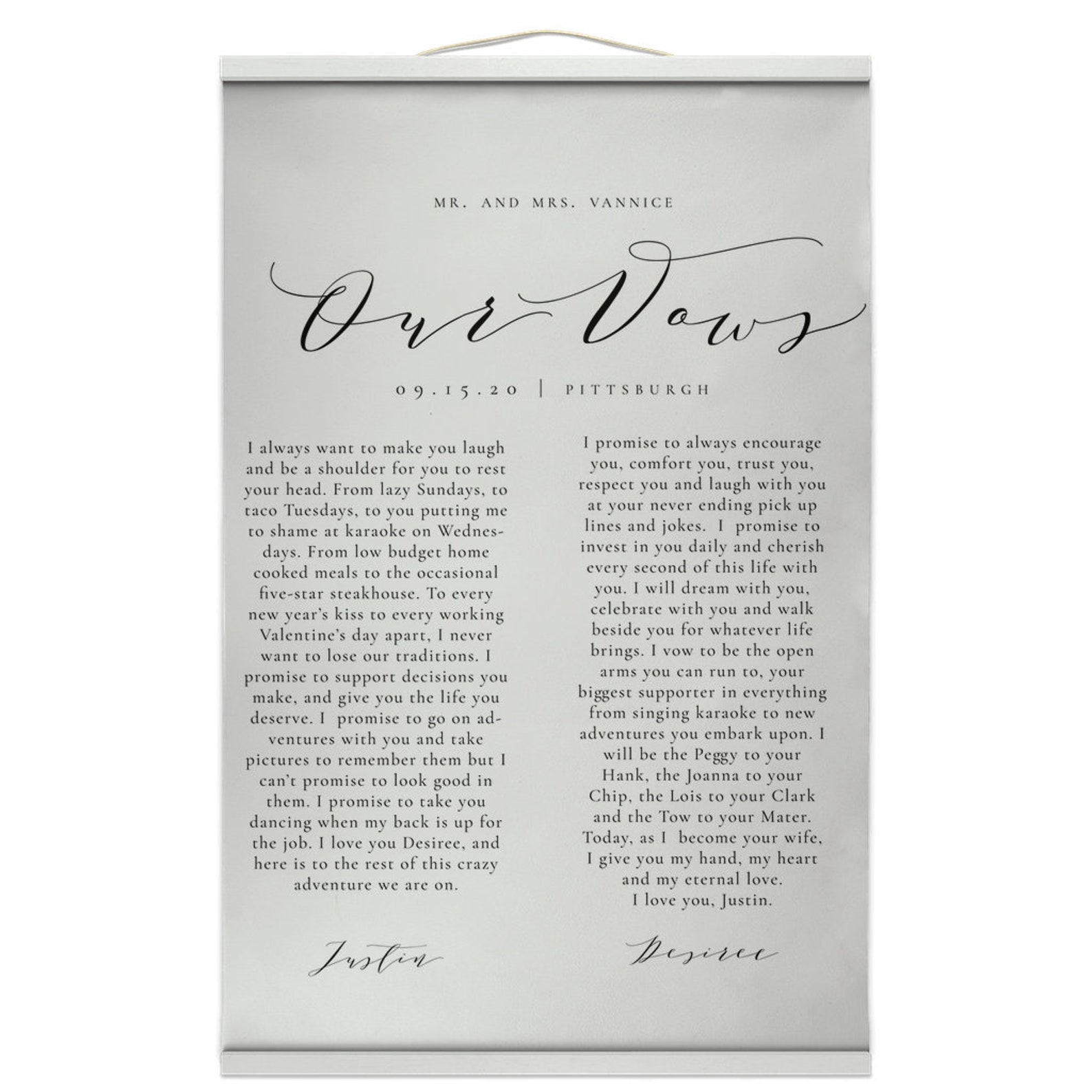 Custom Vows Canvas Sign YOUR VOWS Custom Vow Canvas Wood | Etsy