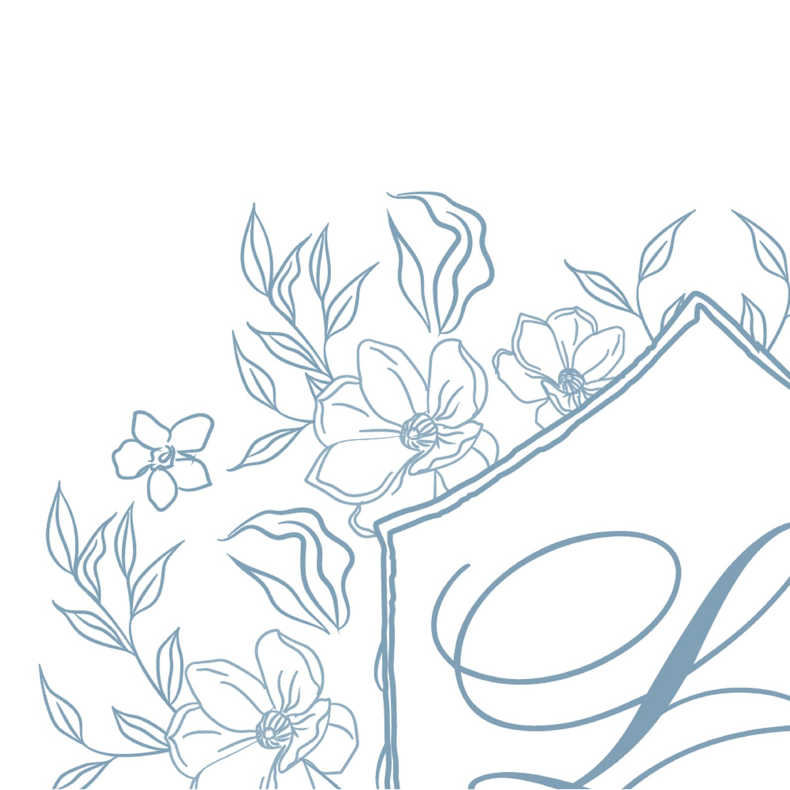 Blue and White Wedding Crest Monogram Crest Floral Wedding - Etsy