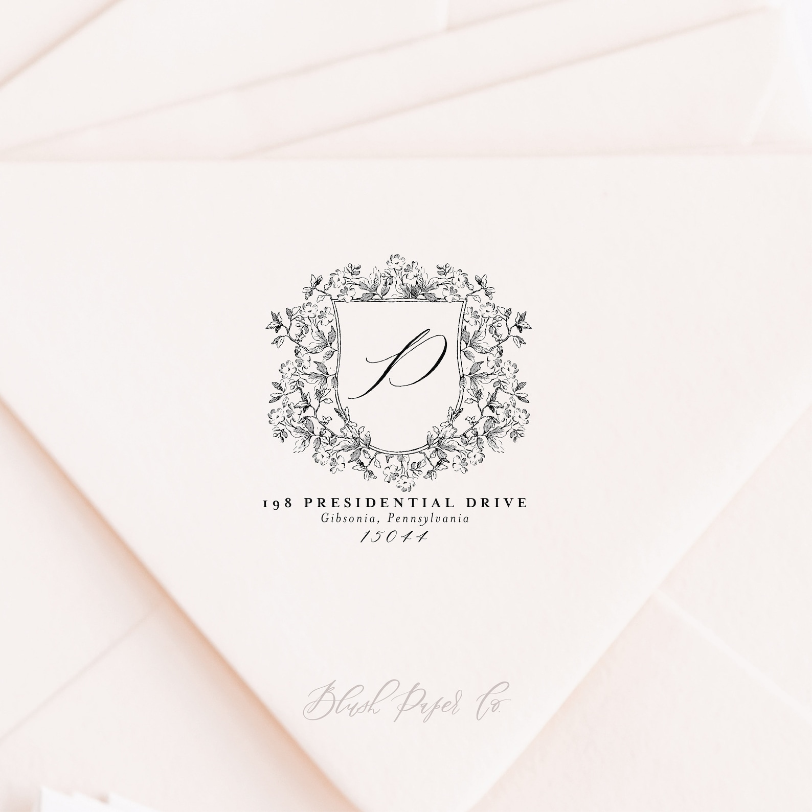 Floral Monogram Return Address Stamp Self Inking Return - Etsy