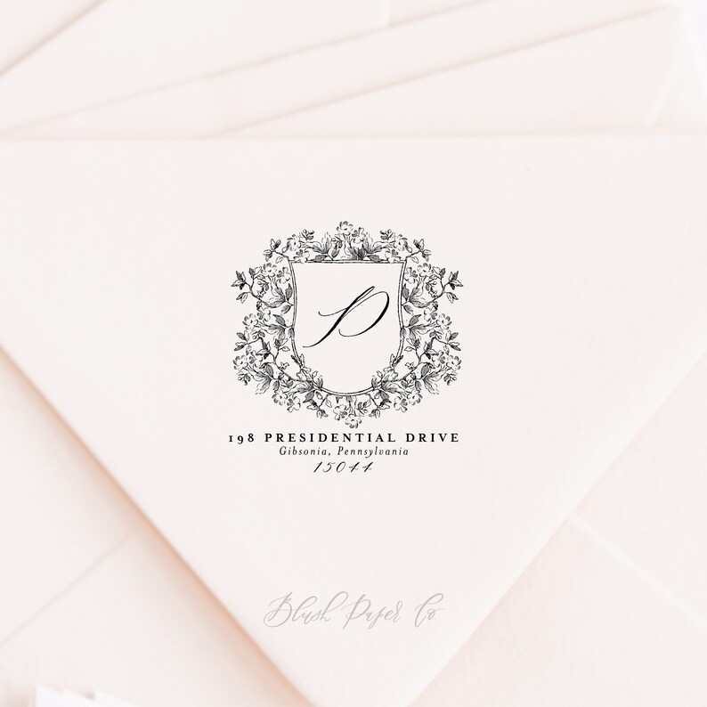 Floral Monogram Return Address Stamp Self Inking Return - Etsy