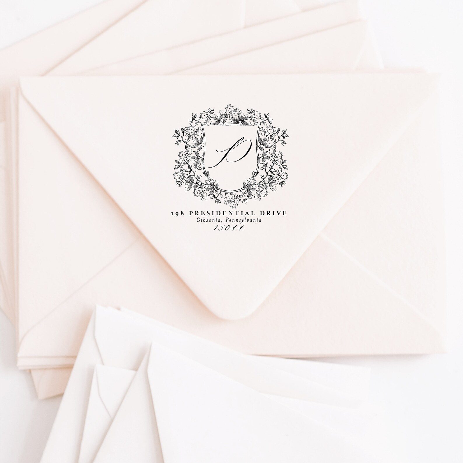 Floral Monogram Return Address Stamp Self Inking Return - Etsy