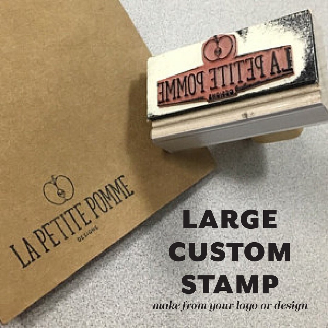 Large Custom Stamp 4" 5" 6" 7" or 8" Custom Logo Stamp Custom Rubber ...