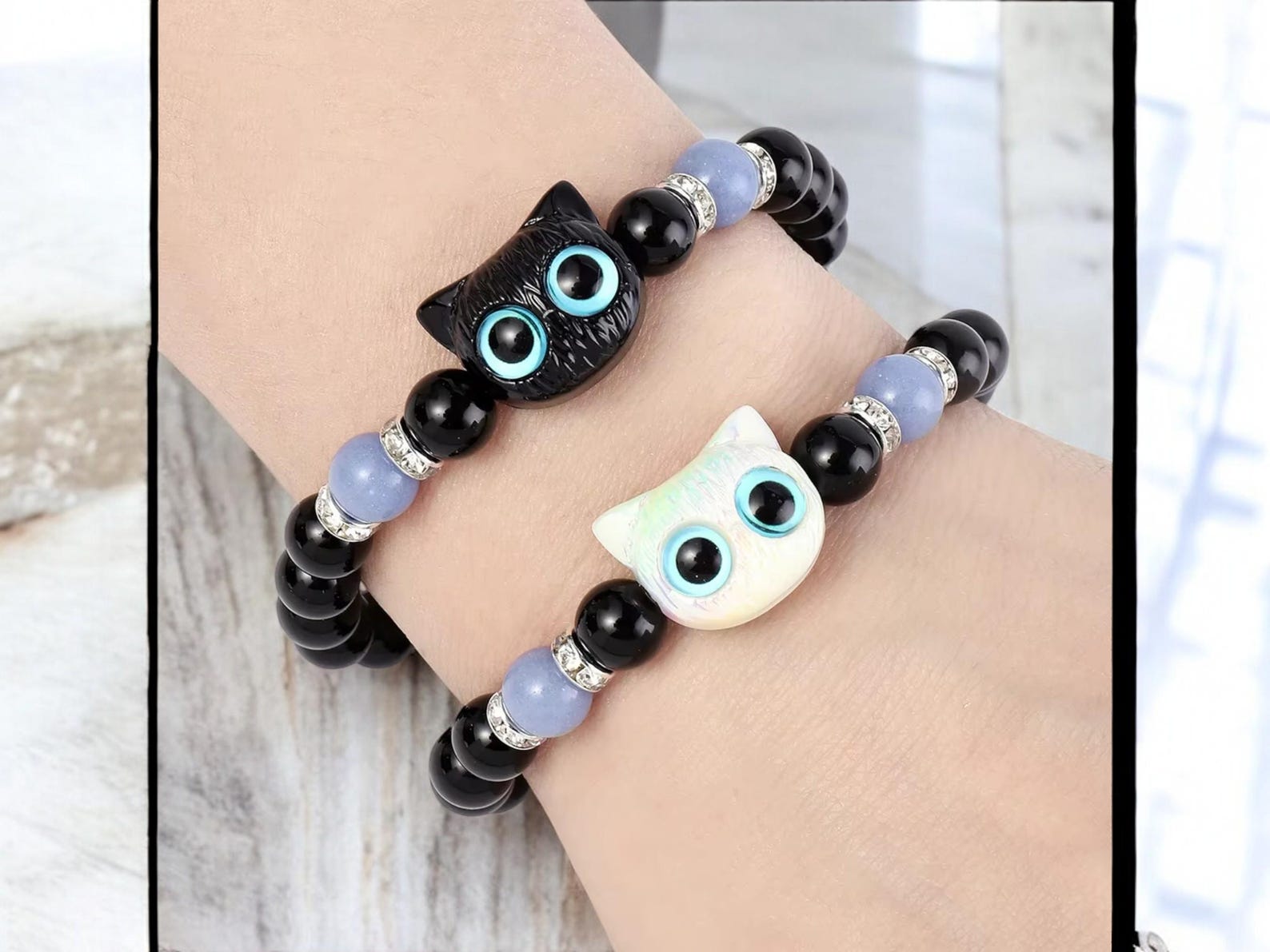 Glow in the Dark Cat Bracelets: Matching Friendship Bangles - Etsy