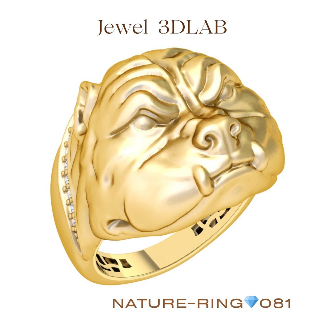 Bold Dog Head Ring STL File – 3D Printable Jewelry CAD for Resin ...