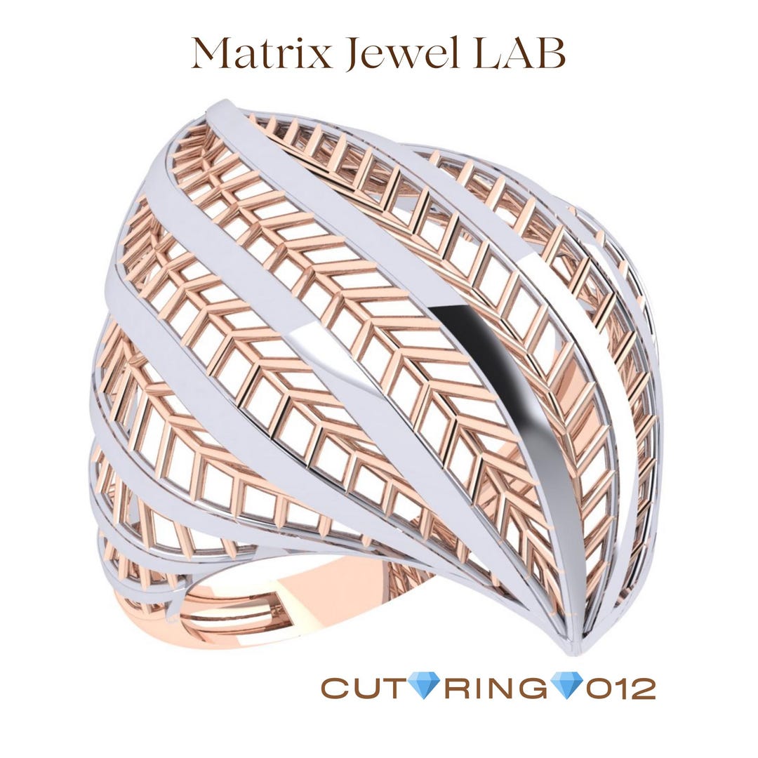 Jewelry STL File for 3D Printing, Cut Ring Design for Casting or ...