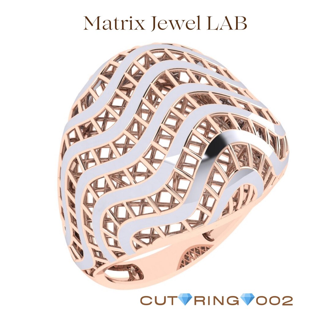 Jewelry STL File for 3D Printing, Cut Ring Design for Casting or ...