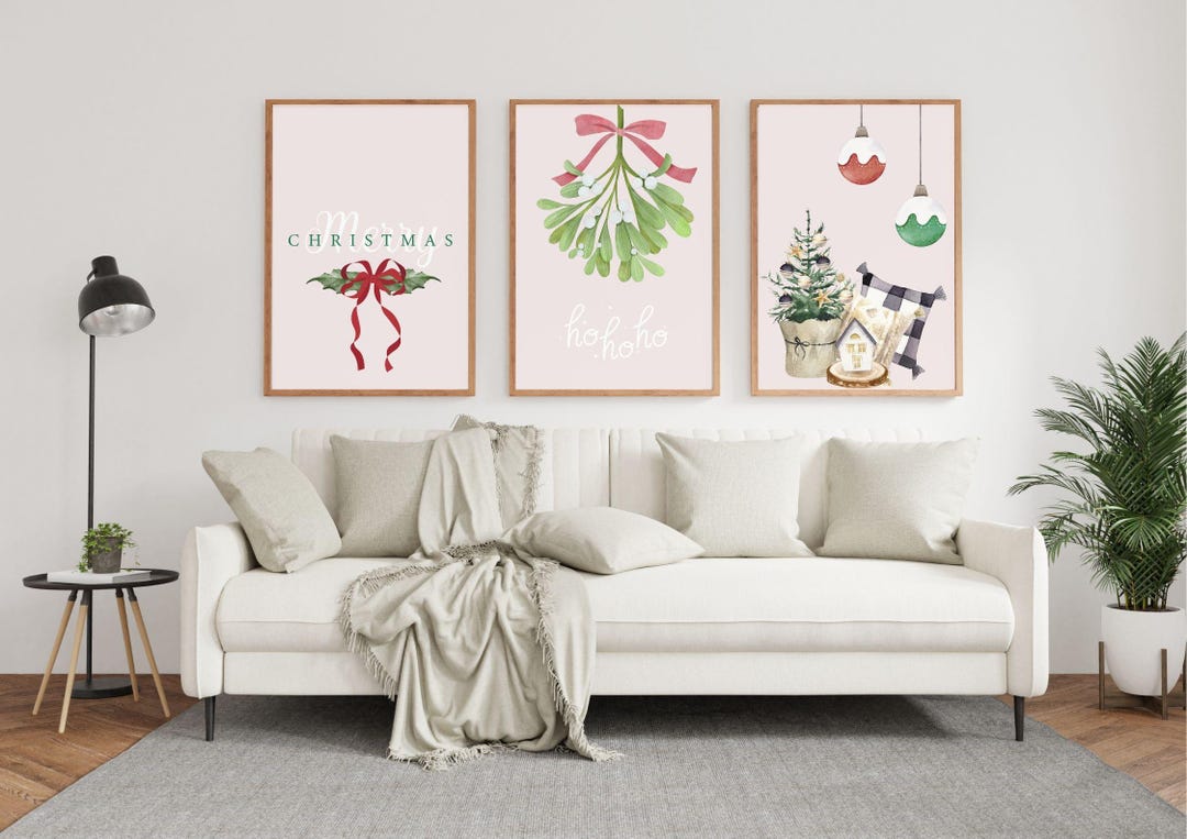 Christmas Print Set of 3 | Festive Wall Art | Holiday Decor for Home ...