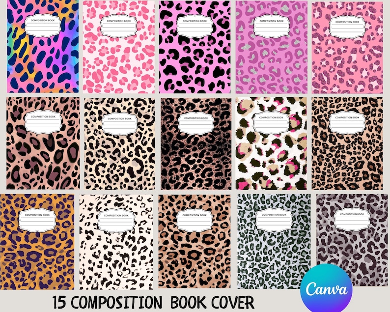 Leopard Print Composition Notebook Covers: Back to School (digital ...