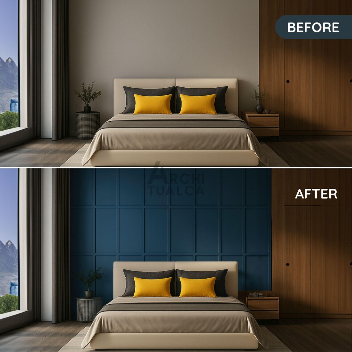 Modern Wall Molding Kit – Pre-cut Trim Panels for Accent Walls – Easy ...