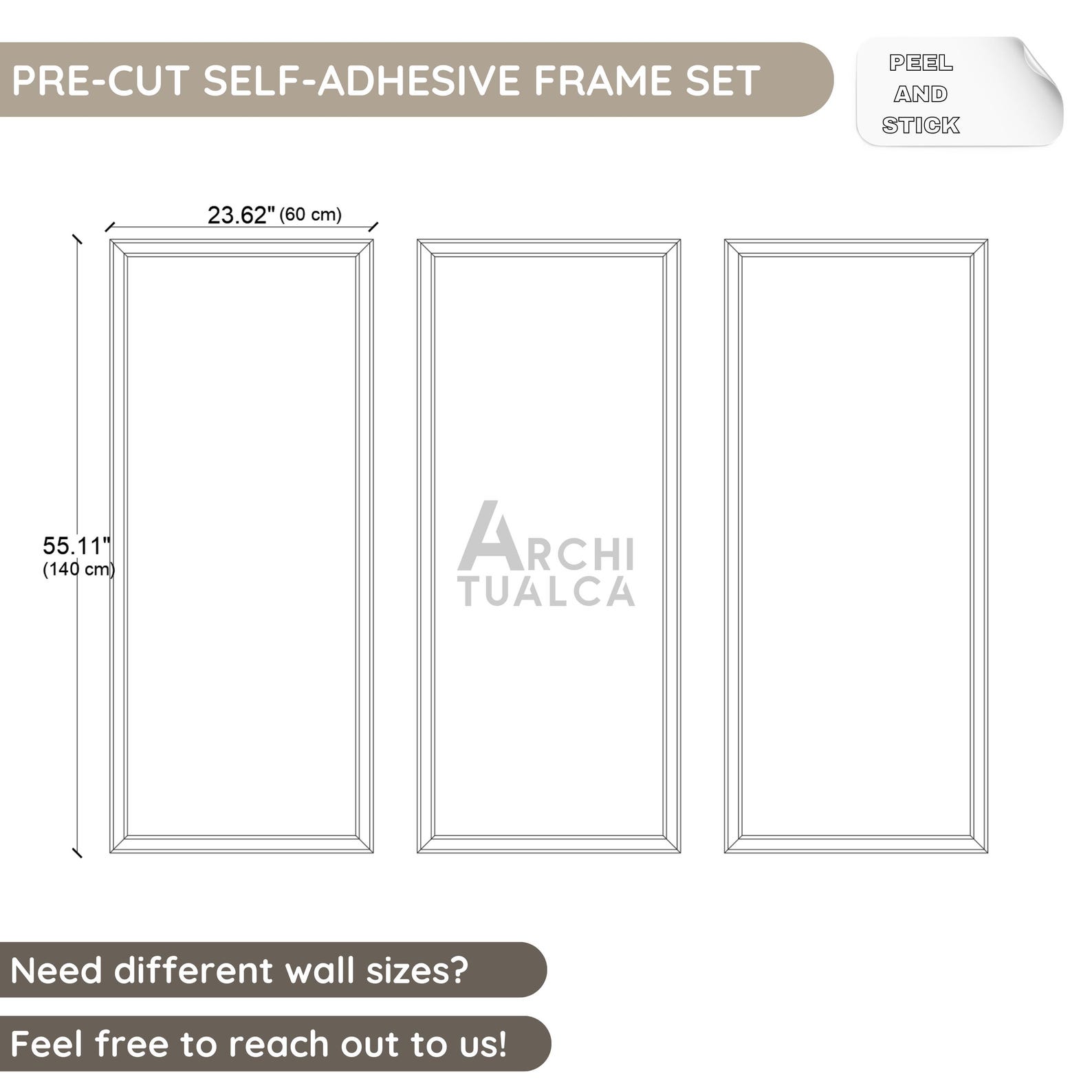 Peel and Stick Wall Trim Kit – Pre-cut Frame Molding Panels – Modern ...