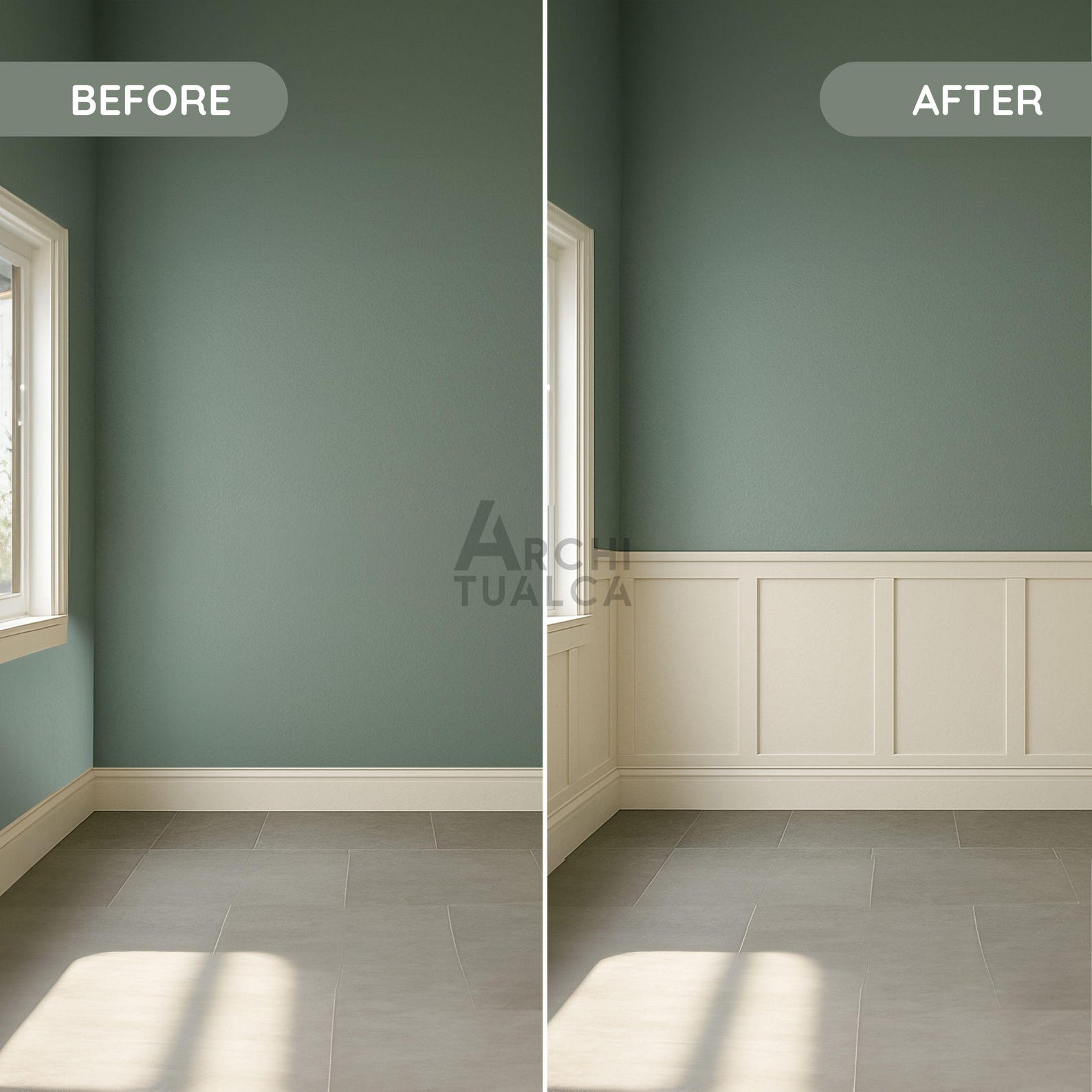 Peel and Stick Board and Batten Wainscoting Kit – Half Wall Paneling ...
