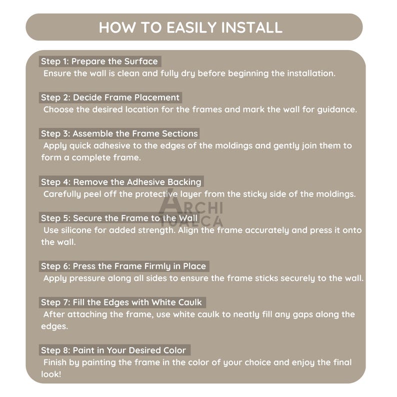 Full Wall Pre-cut Molding Kit – Decorative Trim Paneling Set – Elegant ...