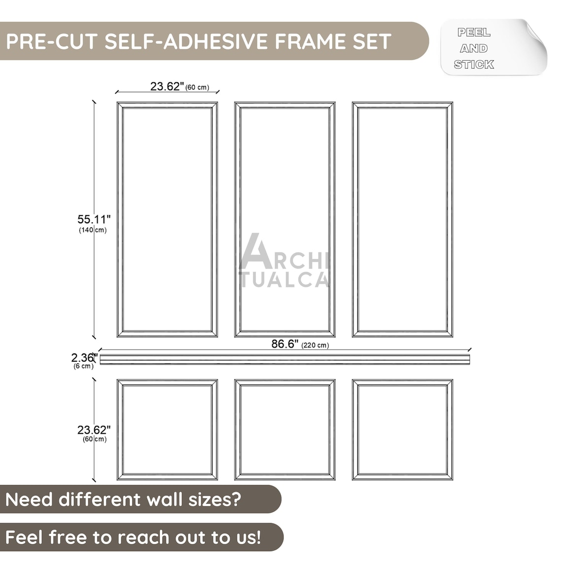 Pre-cut Wall Molding Kit– Decorative Wall Trim Molding– Modern Accent ...