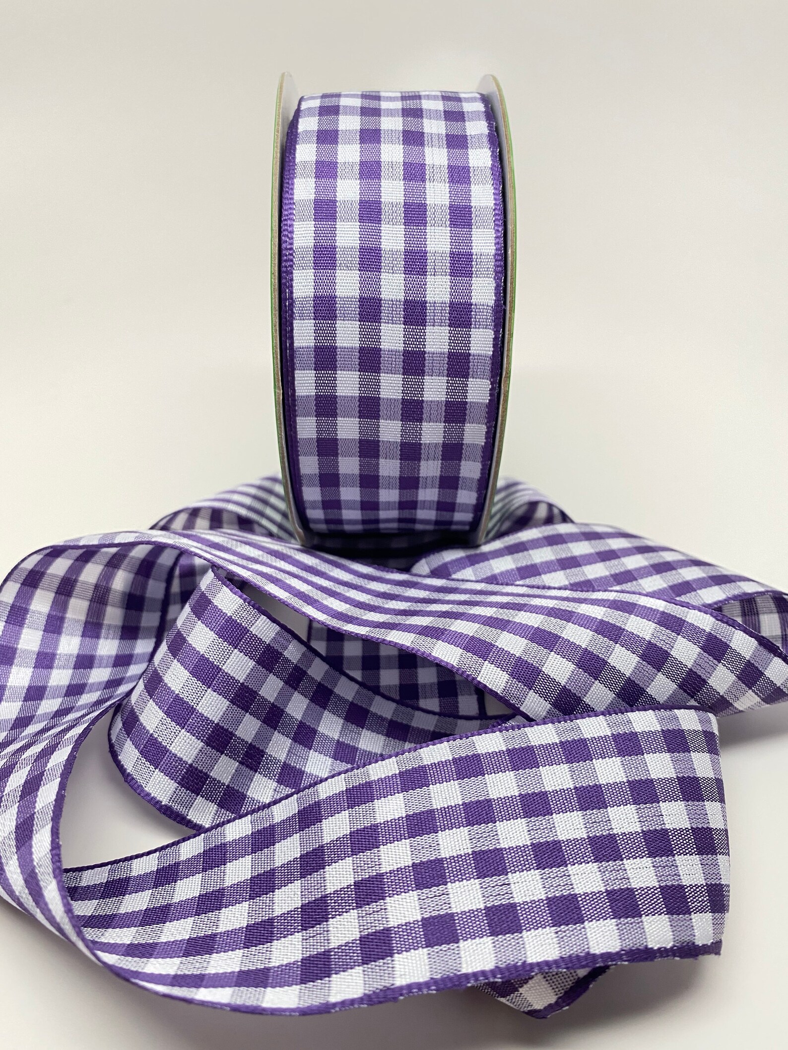 Gingham Ribbon 1.5 Inches Purple With White - Etsy