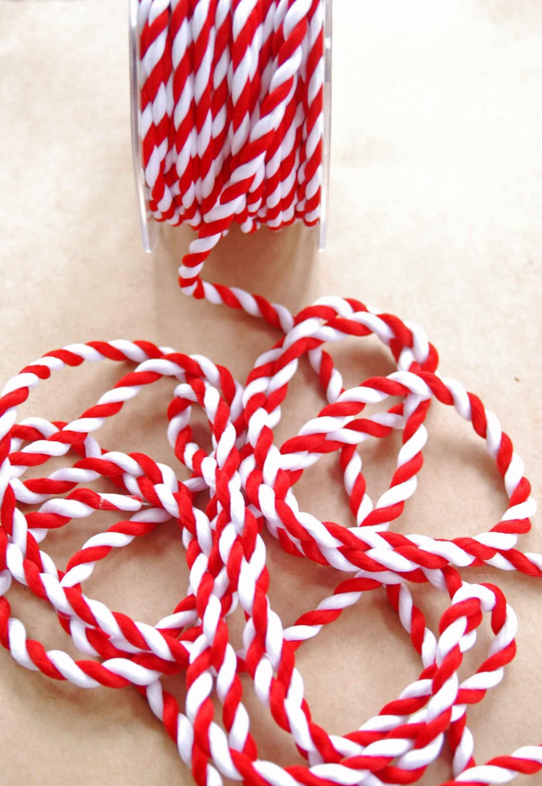 Candy Stripe Twisted Rope -- Red White -- 1/4 Inch -- Peppermint Red ...