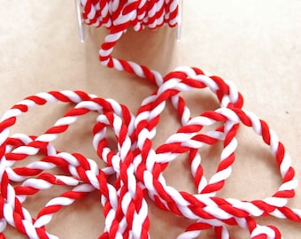 Christmas Stripe Twisted Rope Red Green 1/4 Inch - Etsy