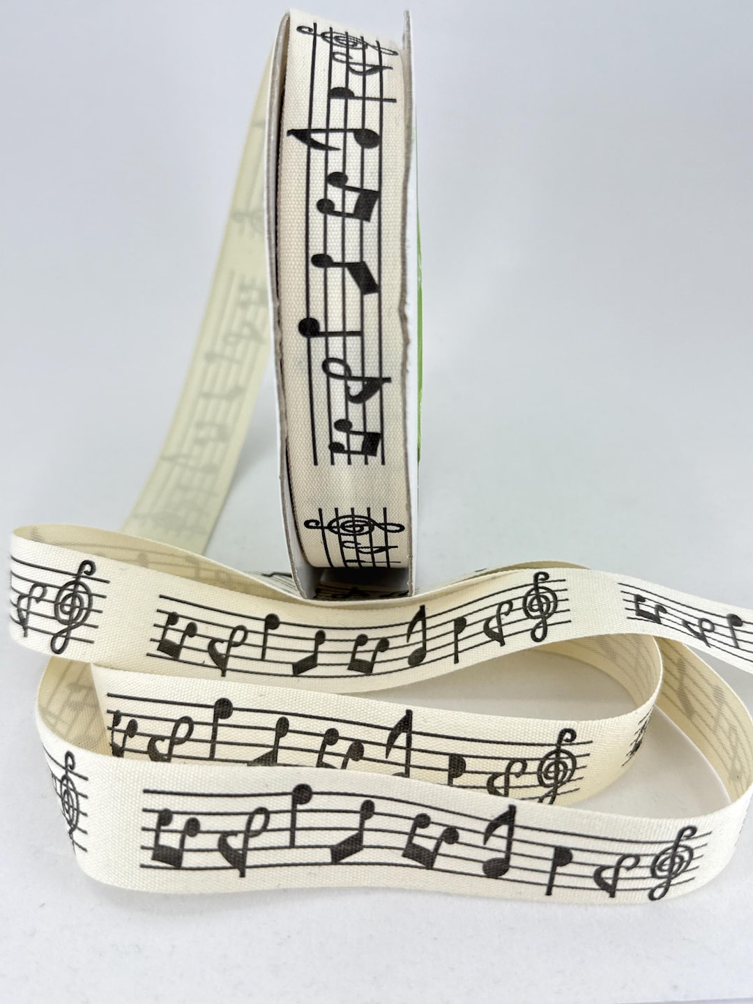 Music Note Print Cotton Canvas Ribbon -- 3/4 Inch -- Musical Band ...
