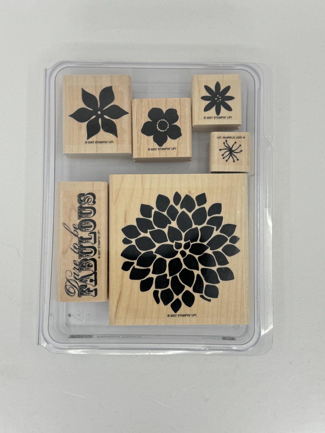 DESTASH -- Stampin up -- Fabulous Flowers -- Zinnia Wood Block Stamp ...