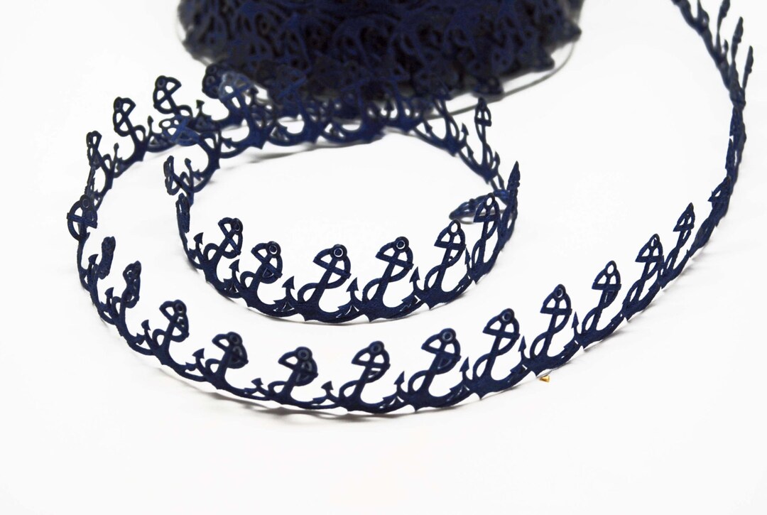 Nautical Satin Cutout Trim -- 3/4 Inch -- Navy Anchors -- 1 Yard - Etsy