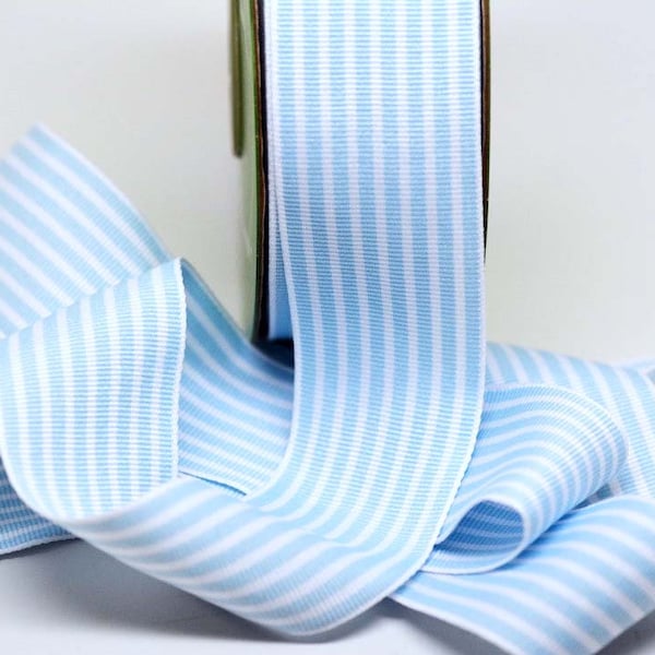 Blue and White Stripped Ribbon - Etsy