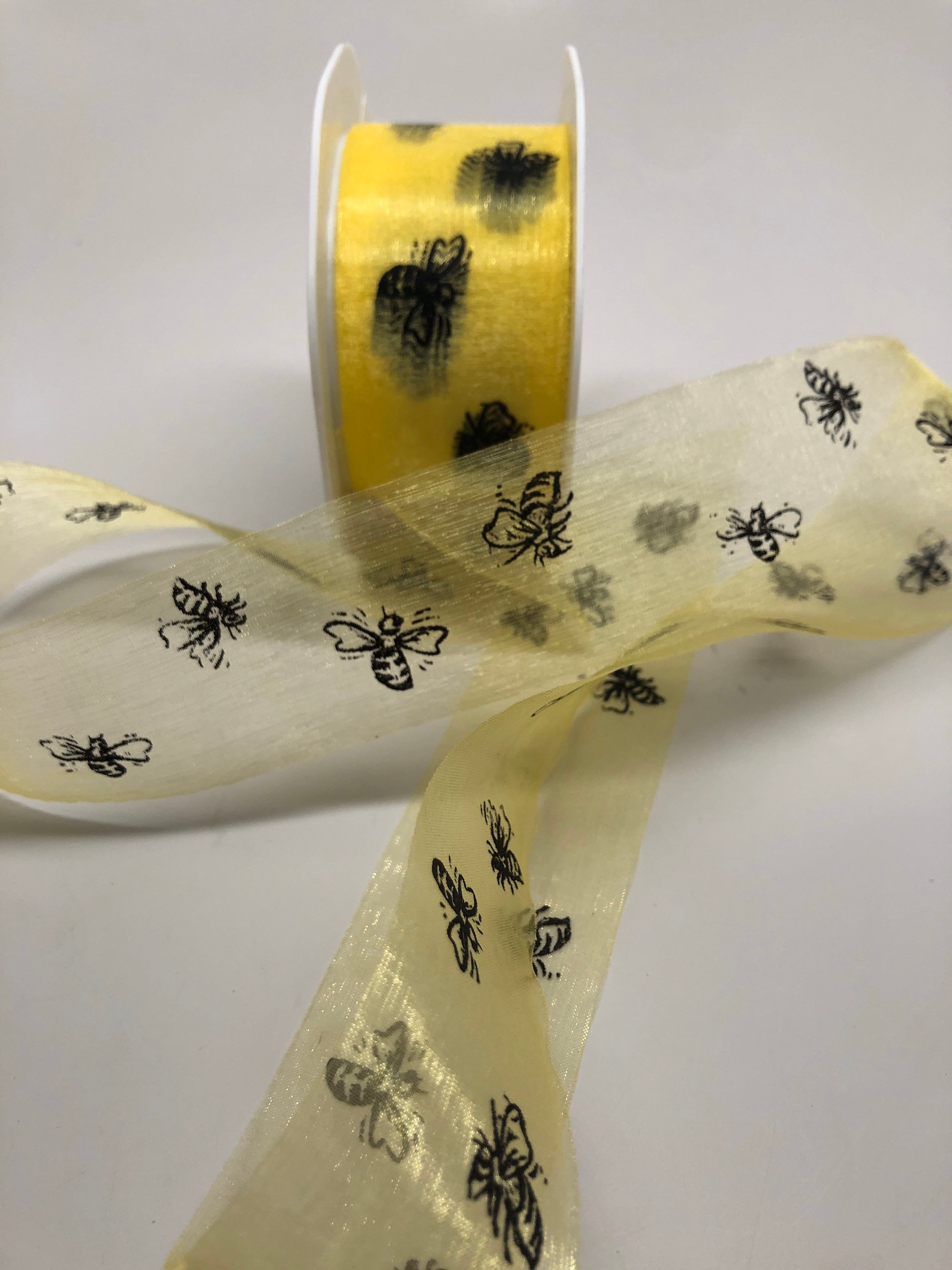 Sheer Bumble Bee Ribbon 1.5 Inches Yellow Black Bees - Etsy