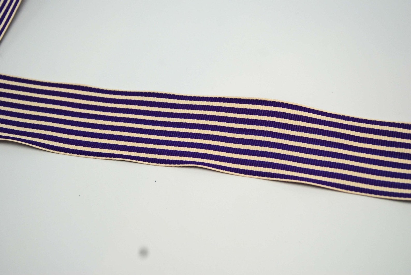 Striped Grosgrain Ribbon 1.5 Inches Grape Cream Purple | Etsy
