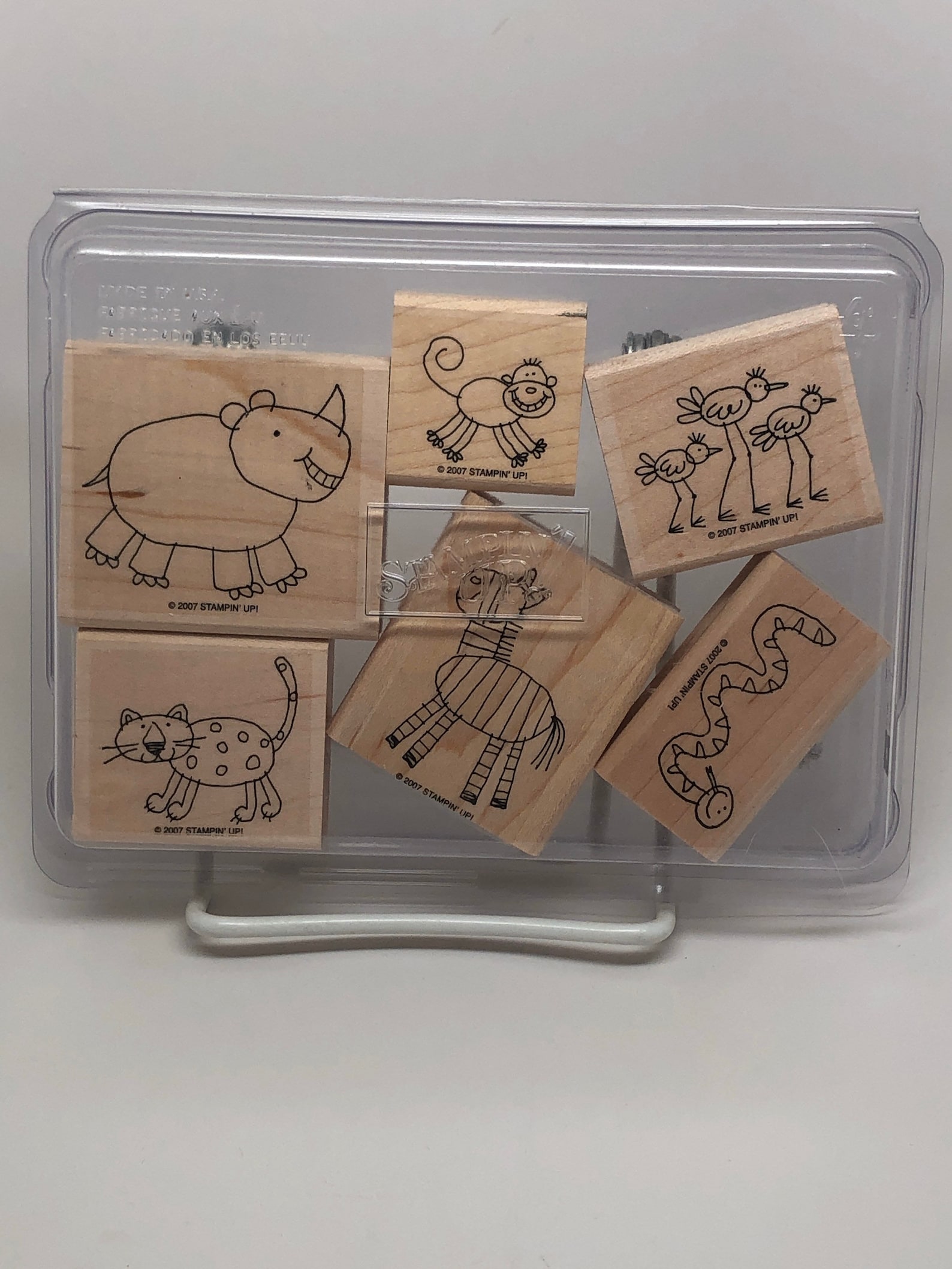 DESTASH -- Stampin up -- Zoofari -- Rhino Leopard Snake Zebra Monkey ...