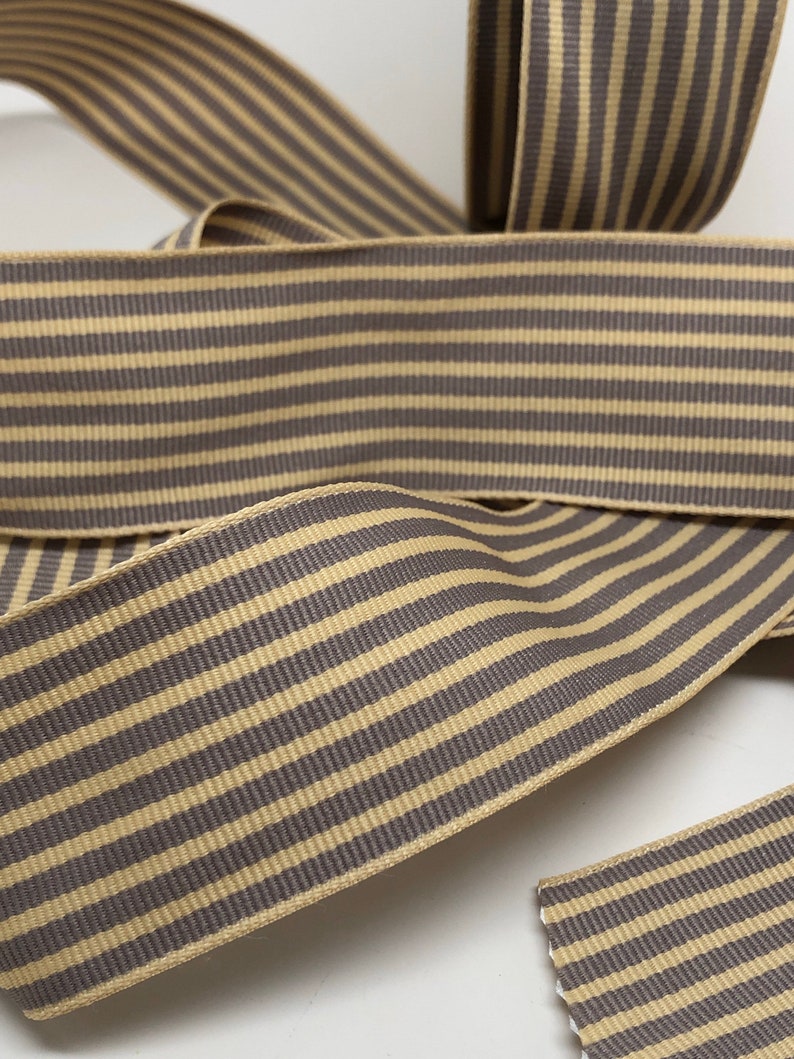 BULK Striped Grosgrain Ribbon 1.5 Inches Grey Cream Tan | Etsy