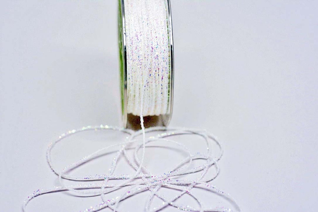 Holographic White Tinsel String -- Thin -- White Sparkle 10 Yards - Etsy
