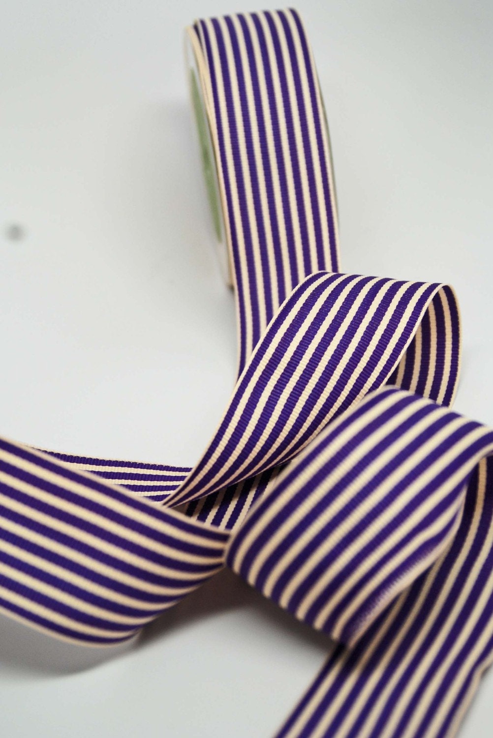 Striped Grosgrain Ribbon 1.5 Inches Grape Cream Purple | Etsy