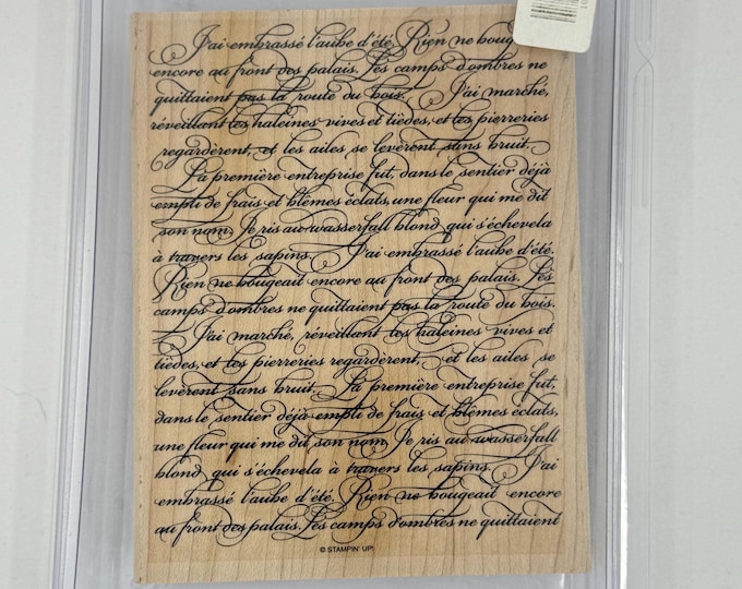 DESTASH -- Stampin up -- French Script -- Background Stamp Gently Used ...