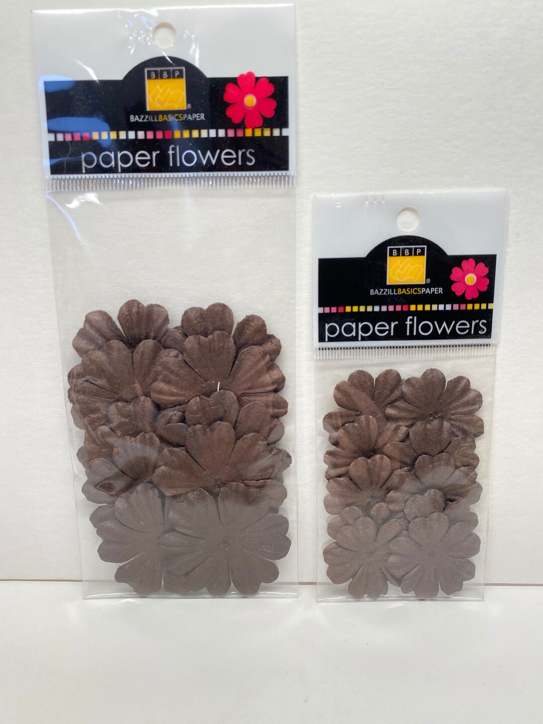 DESTASH -- Paper Flower Bundle -- 2 Brown Sets Included (1" & 1.5") - Etsy