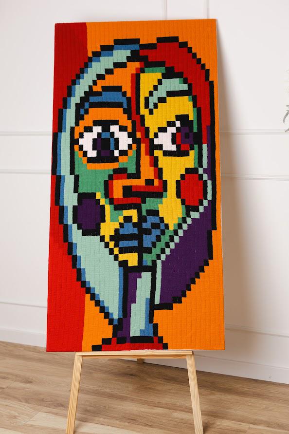 Picasso Style Crochet Pattern PDF – Enterlak Tunisian Abstract Face ...