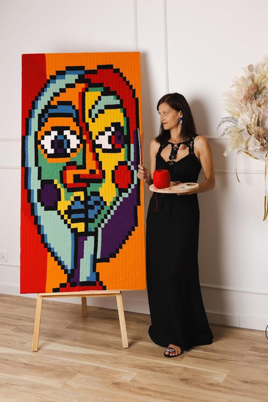 Picasso Style Crochet Pattern PDF – Enterlak Tunisian Abstract Face ...