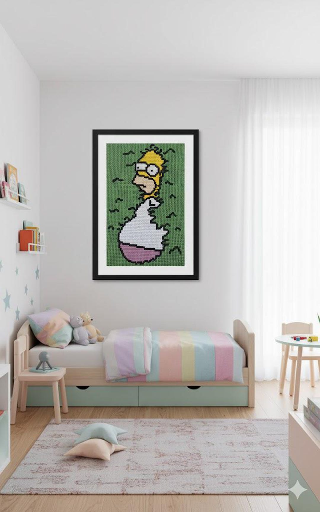 Homer Simpson Receding Into Bushes Crochet Pattern, Mosaic Crochet ...