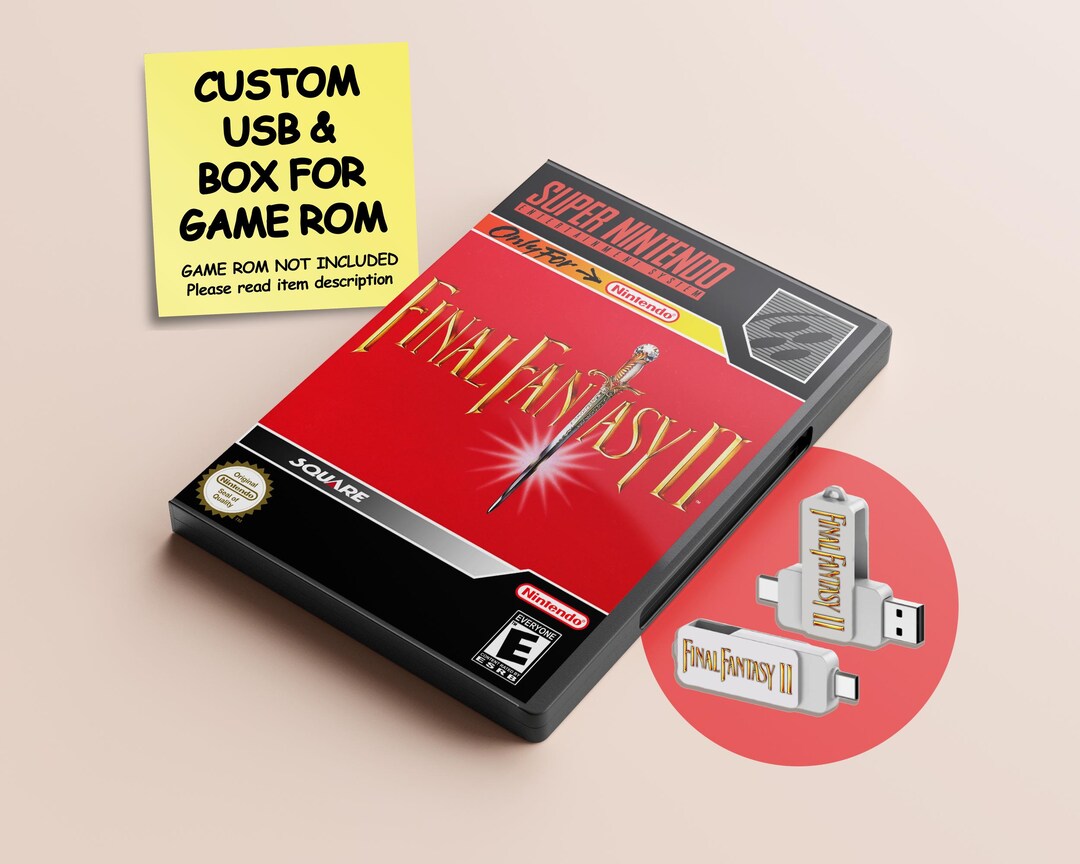 Final Fantasy IV (II) Snes Custom Usb Flash Drive and Box for Video ...