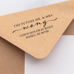 The Future Mr & Mrs Address Stamp, Self Inking Stamp Custom, Engagement ...
