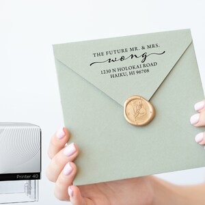 The Future Mr & Mrs Address Stamp, Self Inking Stamp Custom, Engagement ...