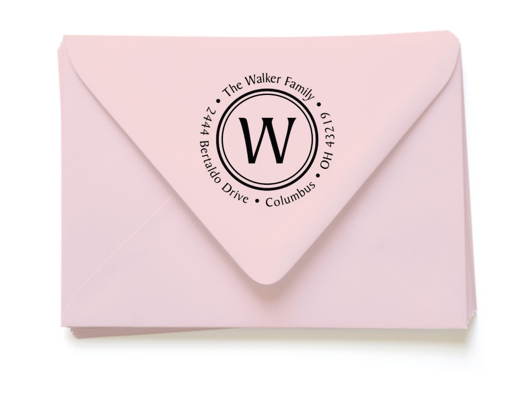Custom Family Address Stamp | Monogram Return Address Stamp | Custom ...