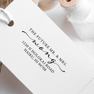 The Future Mr & Mrs Address Stamp, Self Inking Stamp Custom, Engagement ...
